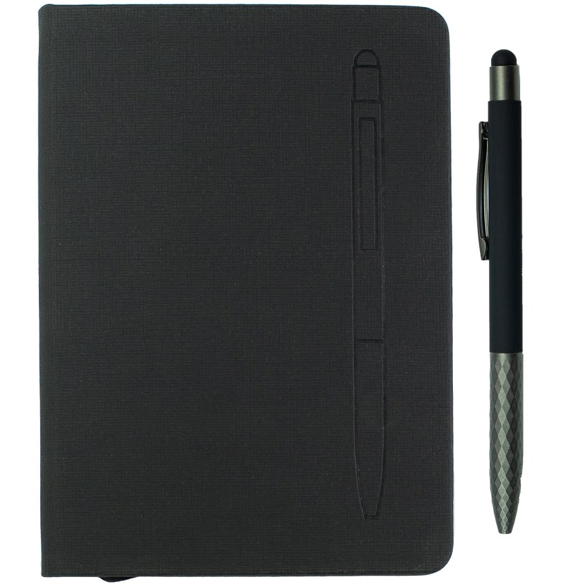 ACHIEVER - 7.5" X 6-5/8" Notebook with Soft Touch Aluminum Pen – Gold ...