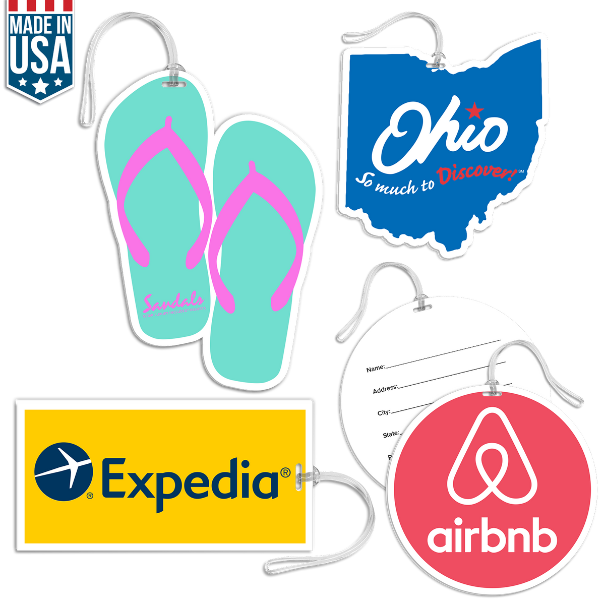 CUSTOMBAGTAG-FDP - Full Color Custom Shaped Bag Tag W/ Clear Loop ...