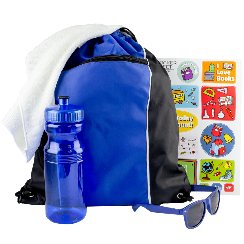 FUN - Outdoor Event Kit with Drawstring Bag, Water Bottle & Shades ...