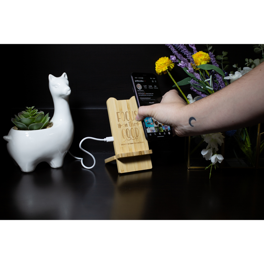 VOLT - Volt Bamboo Phone Stand Wireless Charger With Box – Gold Bond Inc.
